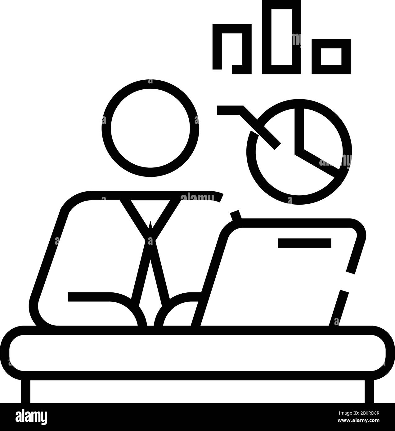 Analyst Line Icon Concept Sign Outline Vector Illustration Linear