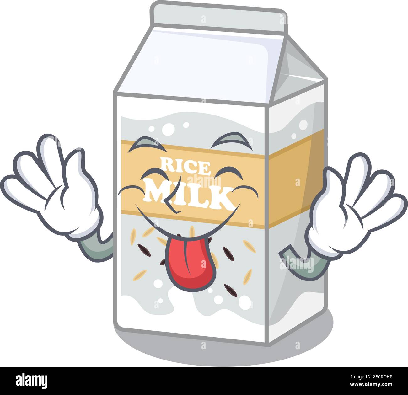 Funny Rice milk mascot design with Tongue out Stock Vector Image & Art ...
