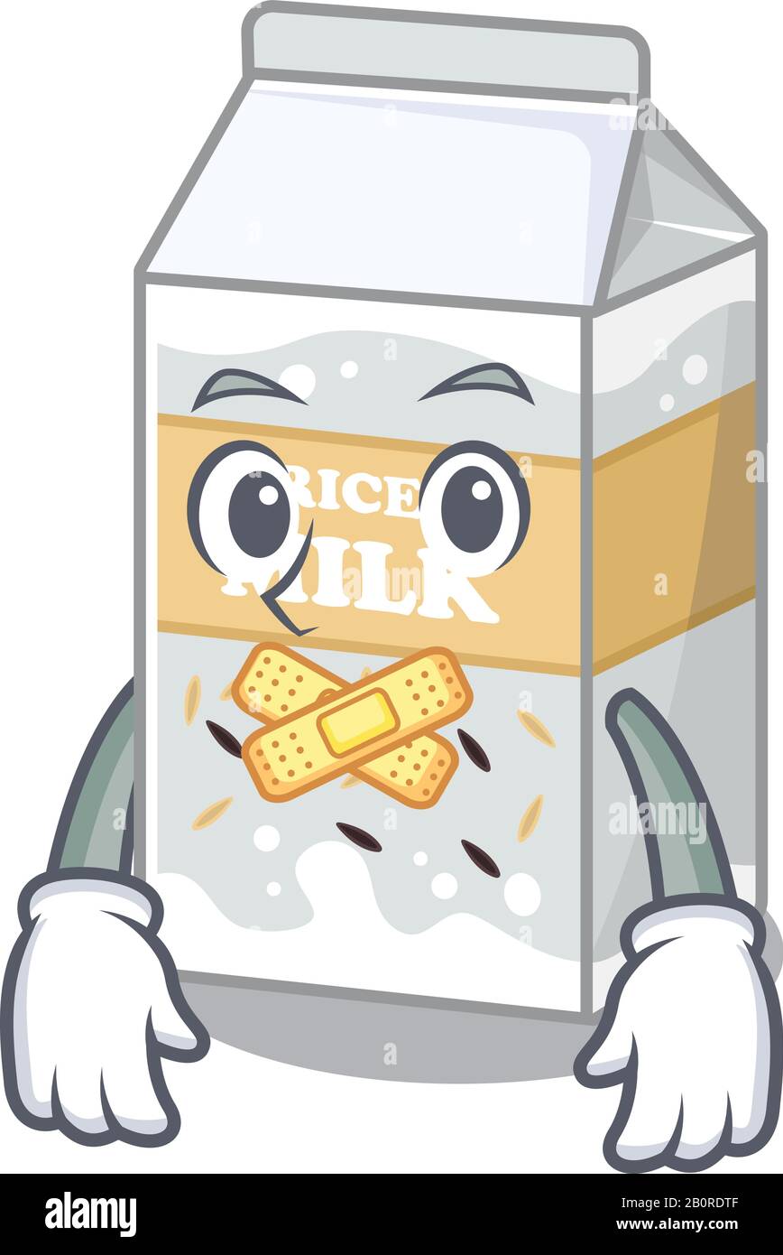 cartoon character design Rice milk making a silent gesture Stock Vector ...