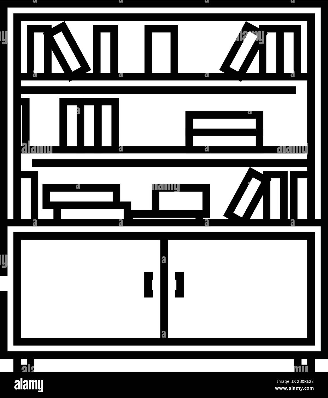 Book case line icon, concept sign, outline vector illustration, linear ...