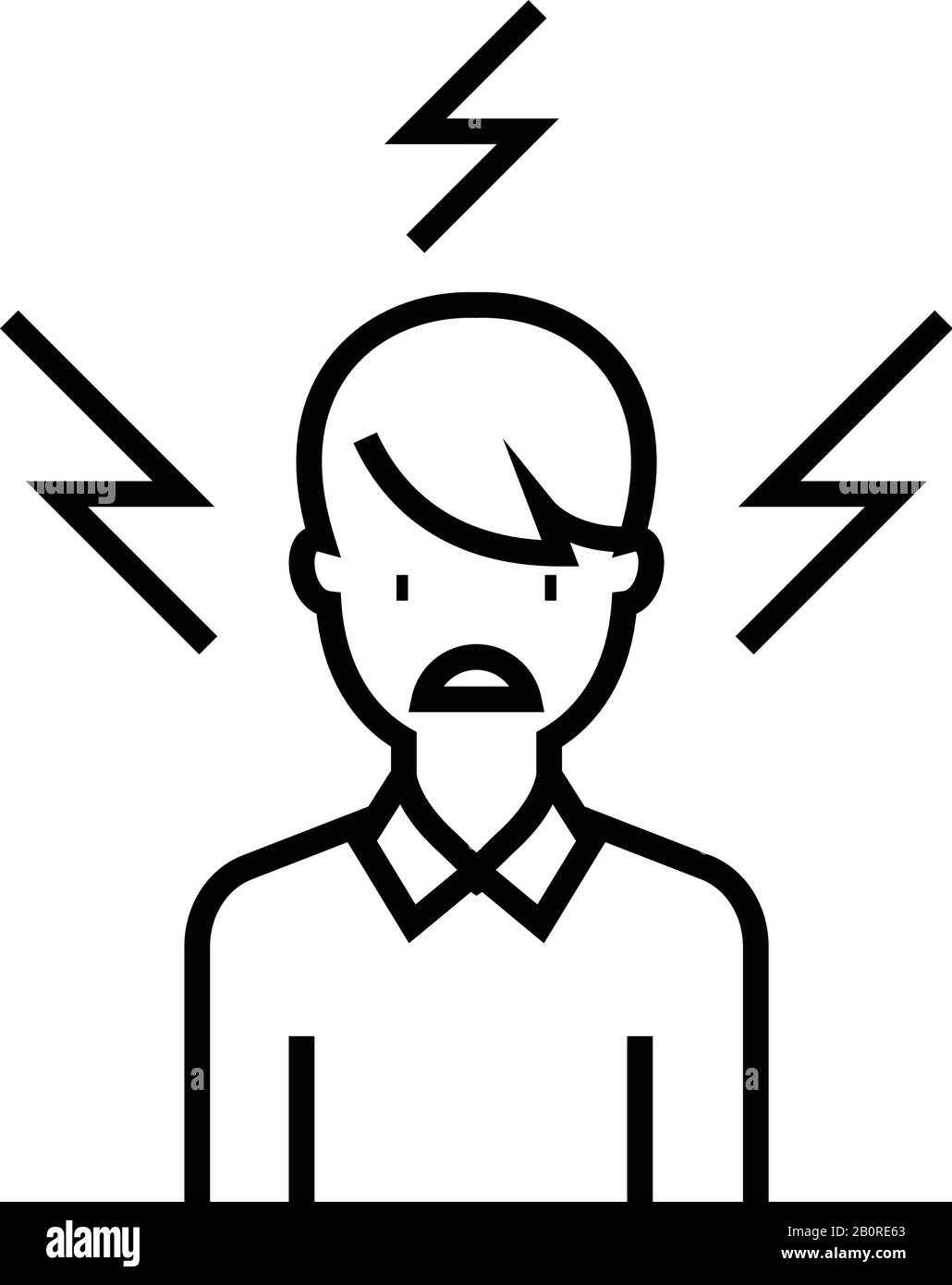 Annoying worker line icon, concept sign, outline vector illustration ...