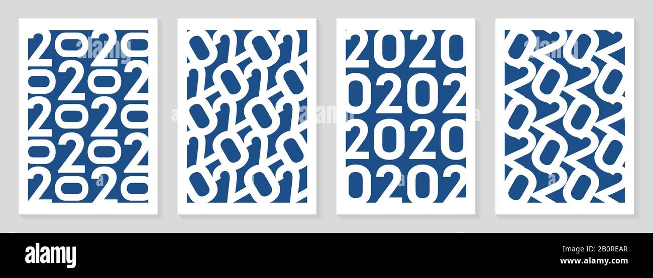 Set of 2020 Year template background. 2020 brochure layout for annual ...