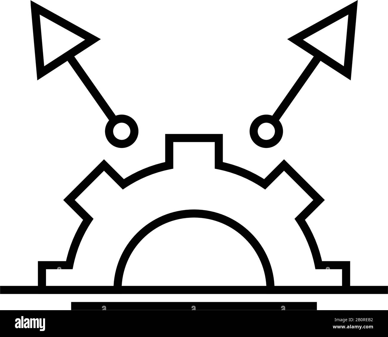 Advanced settings line icon, concept sign, outline vector illustration, linear symbol Stock ...