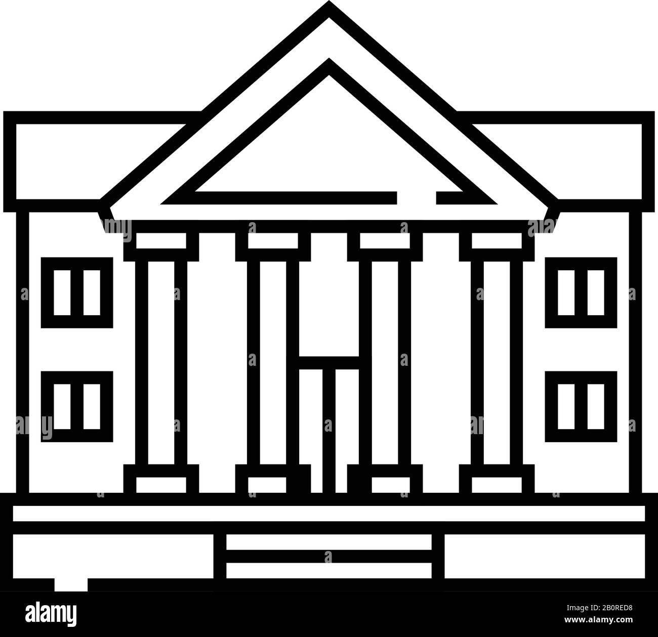 Bank line icon, concept sign, outline vector illustration, linear ...