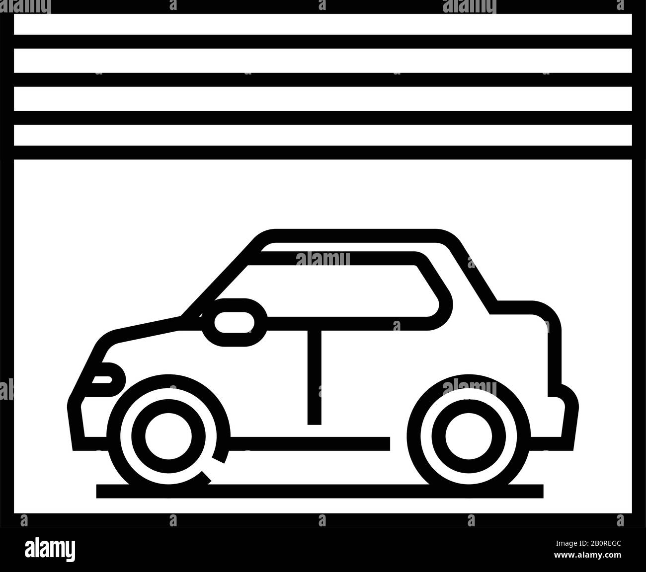 Auto garage line icon, concept sign, outline vector illustration ...