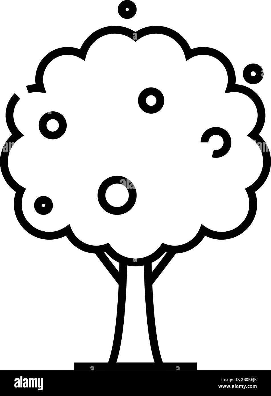 Apple tree line icon, concept sign, outline vector illustration, linear ...