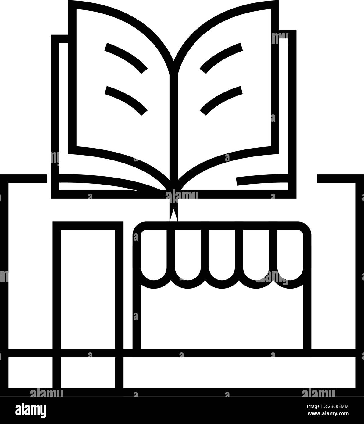 Bookstall line icon, concept sign, outline vector illustration, linear ...