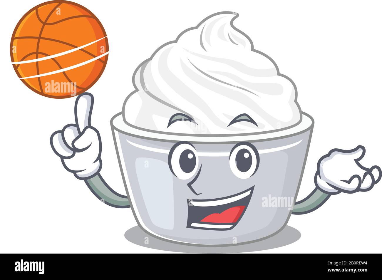 A mascot picture of sour cream cartoon character playing basketball ...