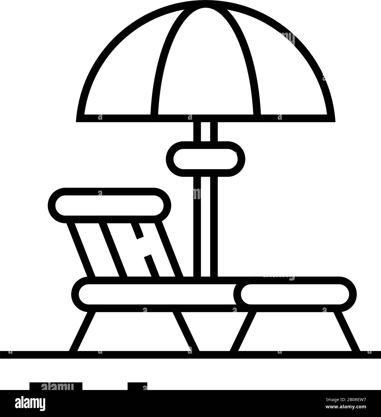 Beach resort line icon, concept sign, outline vector illustration ...