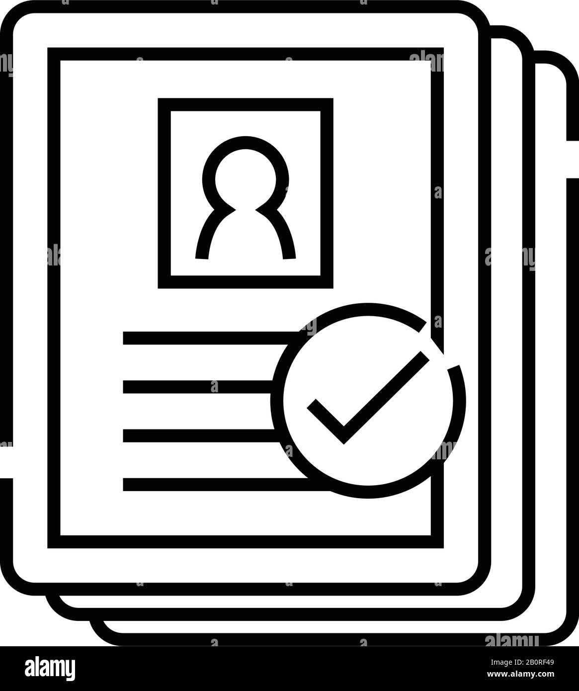 Approved candidates line icon, concept sign, outline vector ...