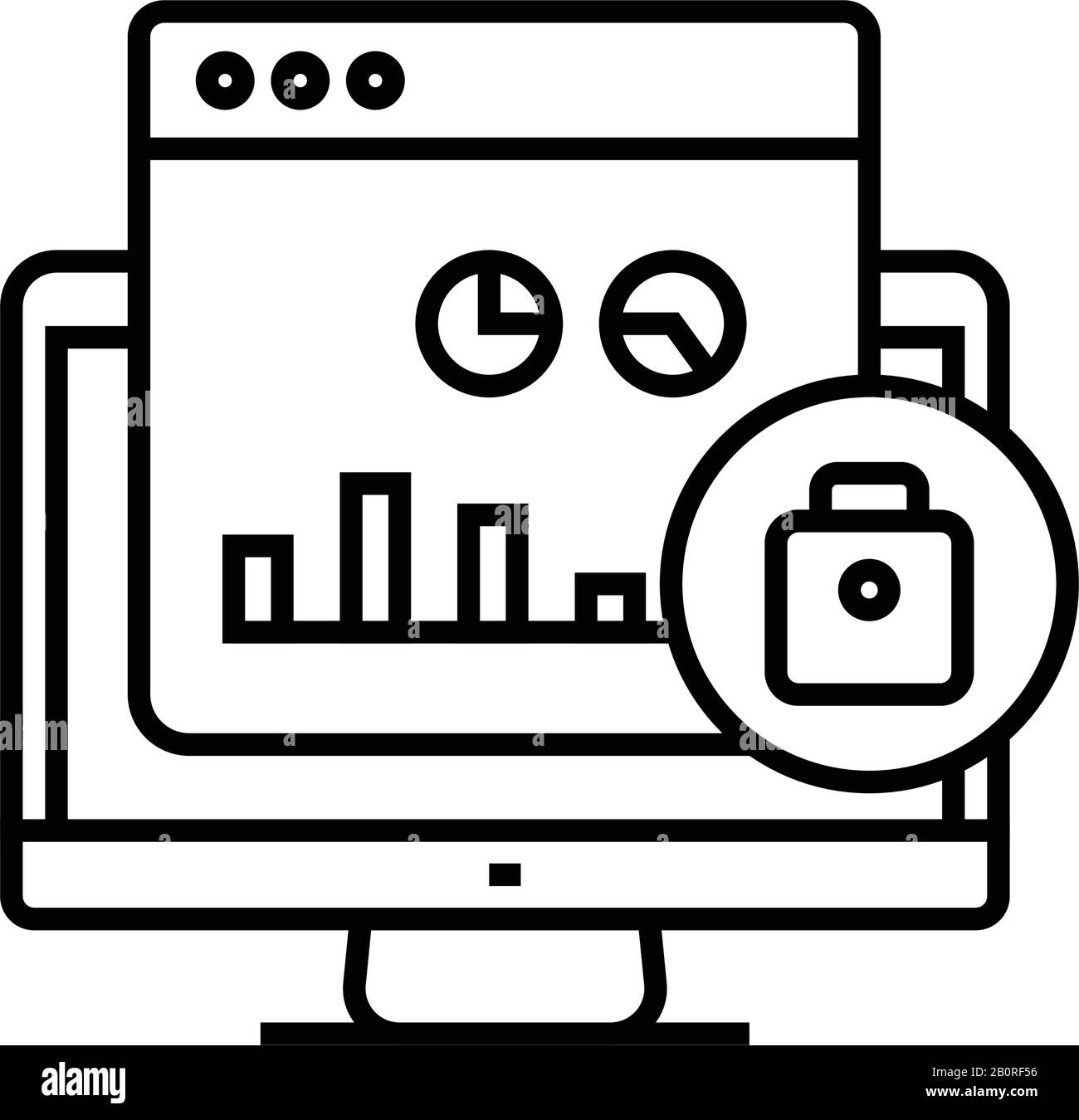Blocked data line icon, concept sign, outline vector illustration, linear symbol Stock Vector ...