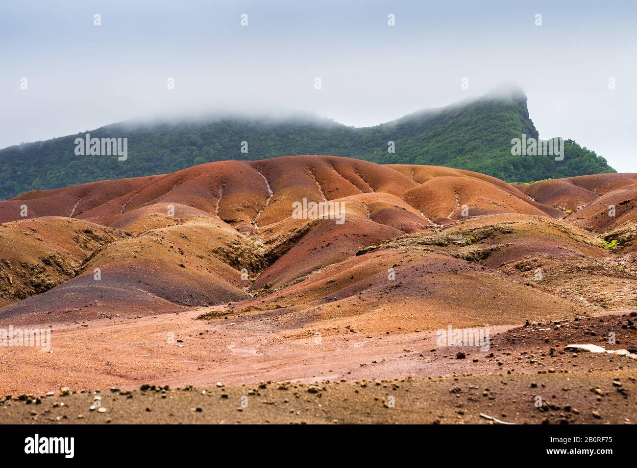 Seven Coloured Earth In Chamarel, Mauritius Island, Africa Stock Photo ...