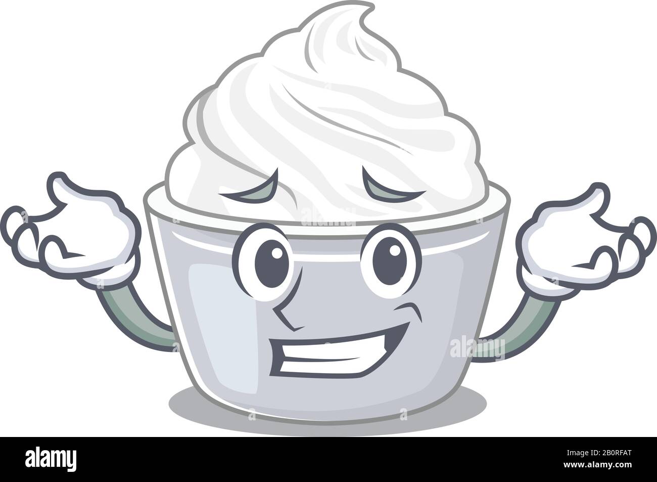 cute Grinning sour cream mascot cartoon style Stock Vector Image & Art ...