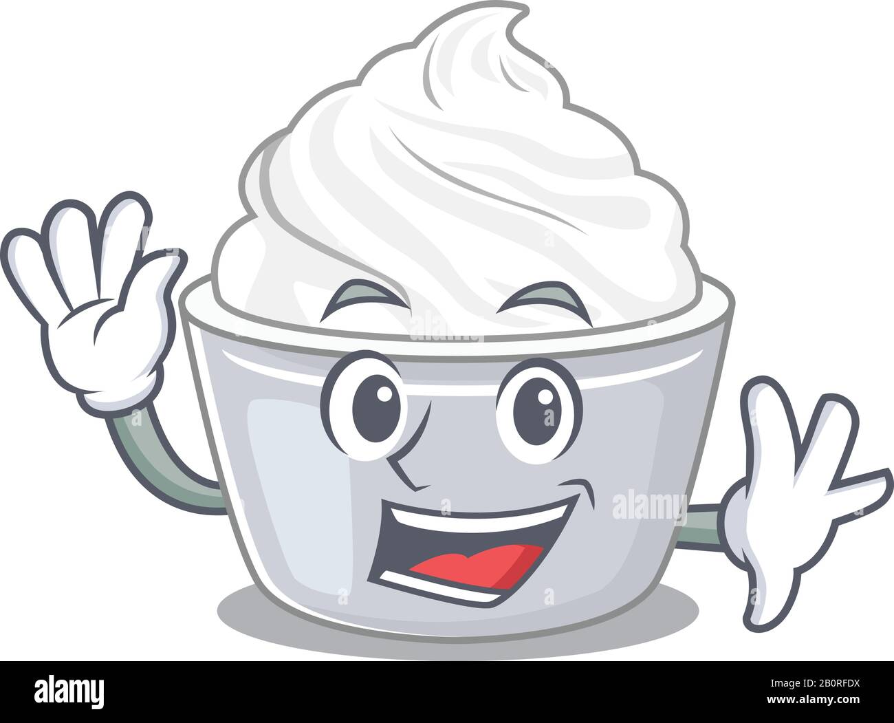 Waving friendly sour cream mascot design style Stock Vector Image & Art ...