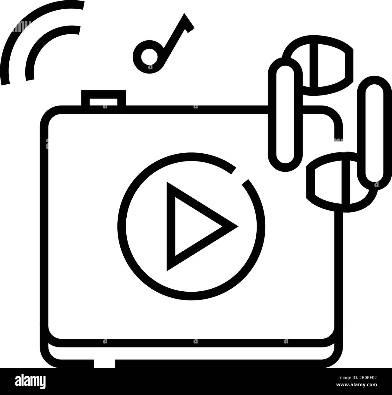 Audio app line icon, concept sign, outline vector illustration, linear ...