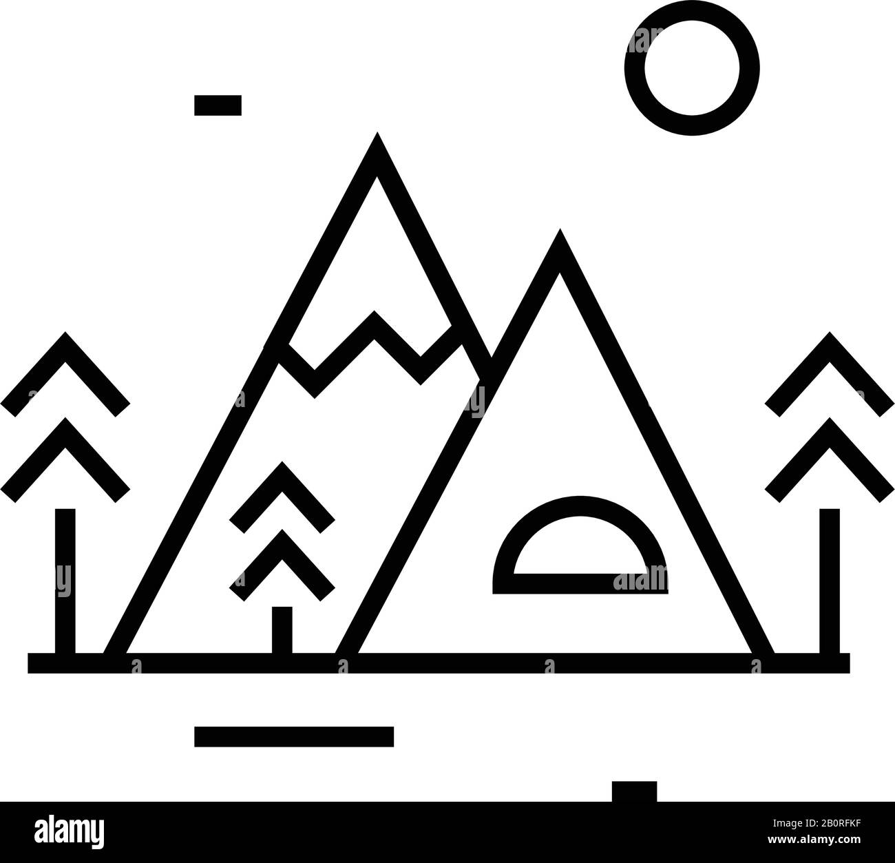 Beautiful resort line icon, concept sign, outline vector illustration ...