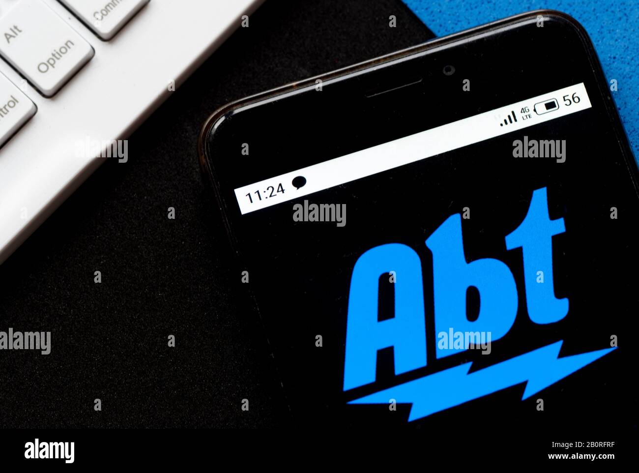 In this photo illustration the ABT Electronics logo is seen displayed ...