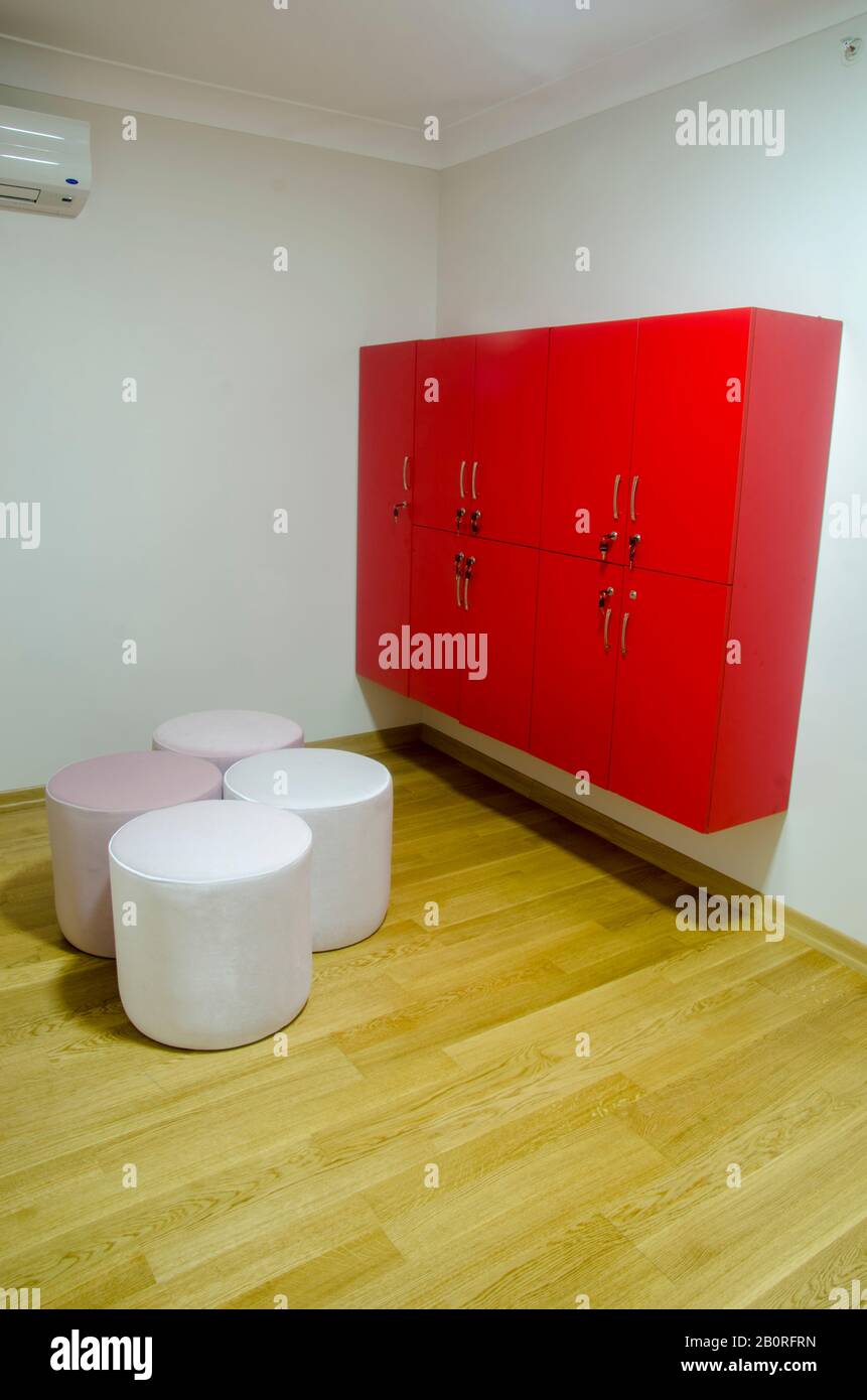 Empty Changing Rooms Stock Photo - Alamy