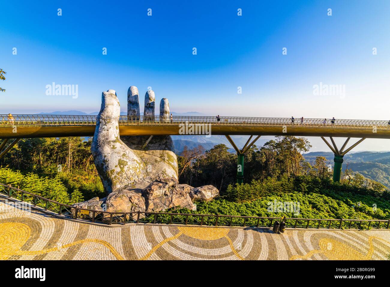 Golden bridge of the Hand of God in da Nang in Vietnam. January 16 ...