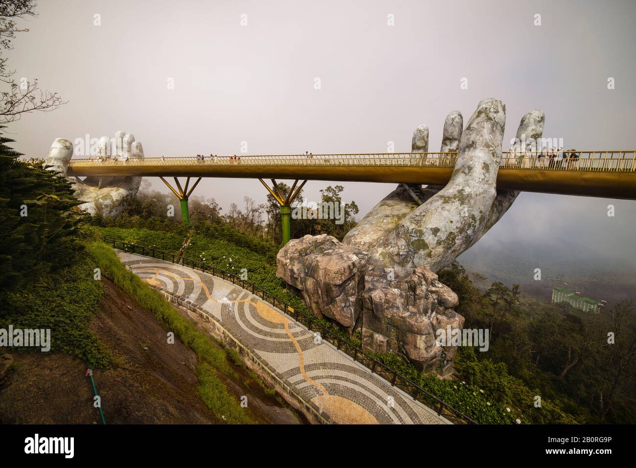 Golden bridge of the Hand of God in da Nang in Vietnam. January 16 ...