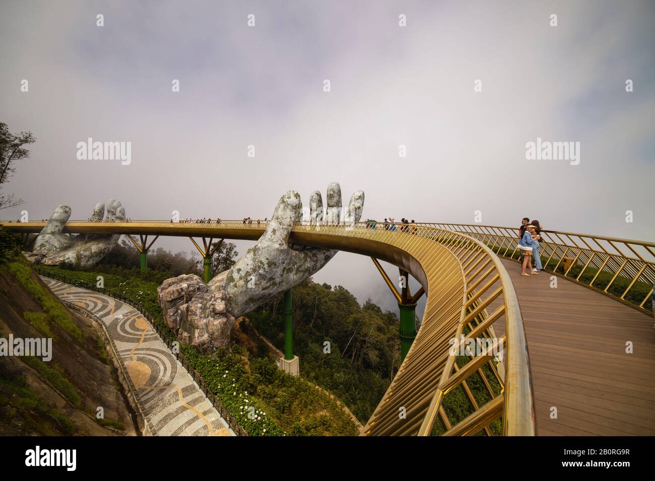 Golden bridge of the Hand of God in da Nang in Vietnam. January 16 ...