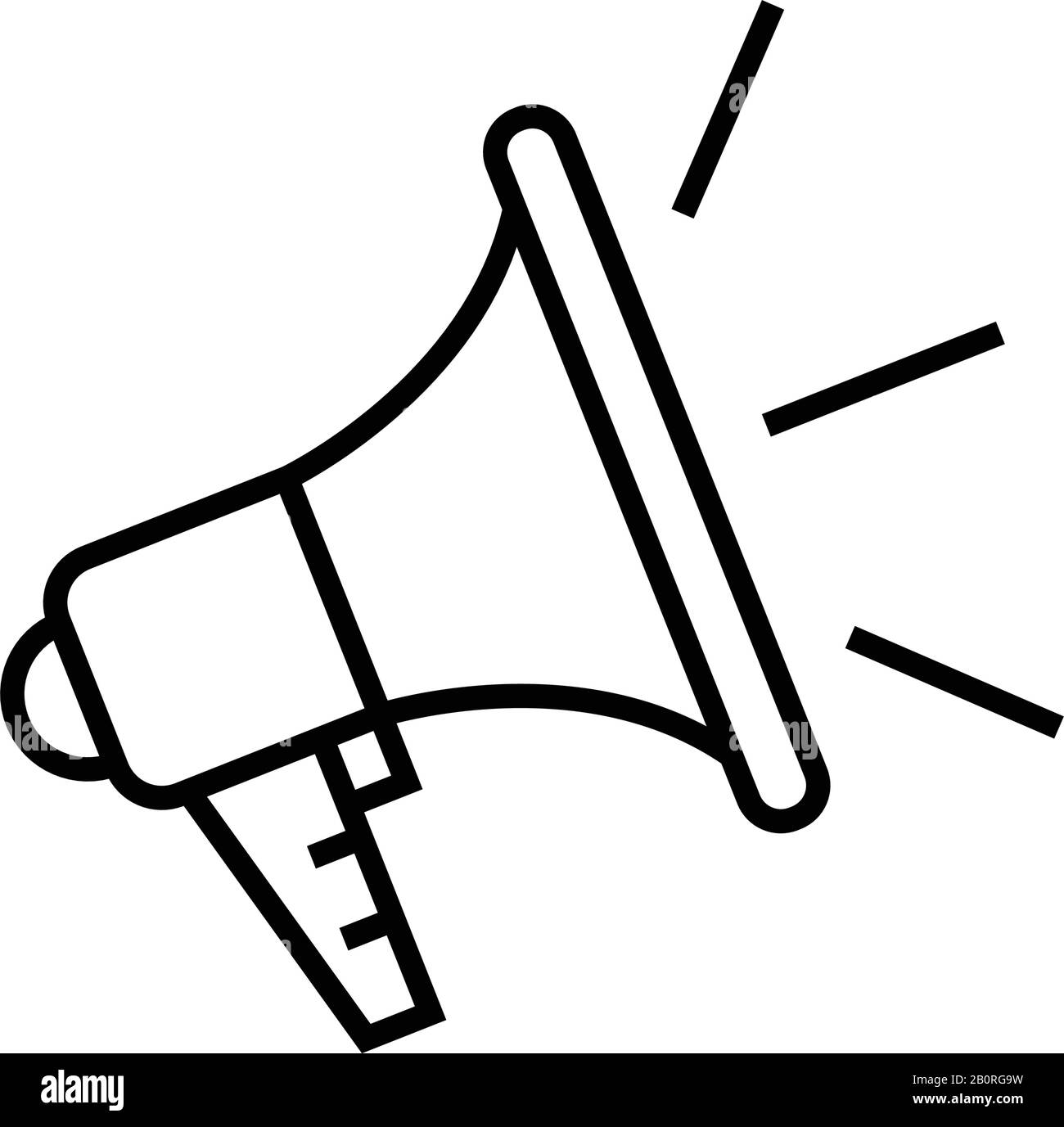 Announcement line icon, concept sign, outline vector illustration ...