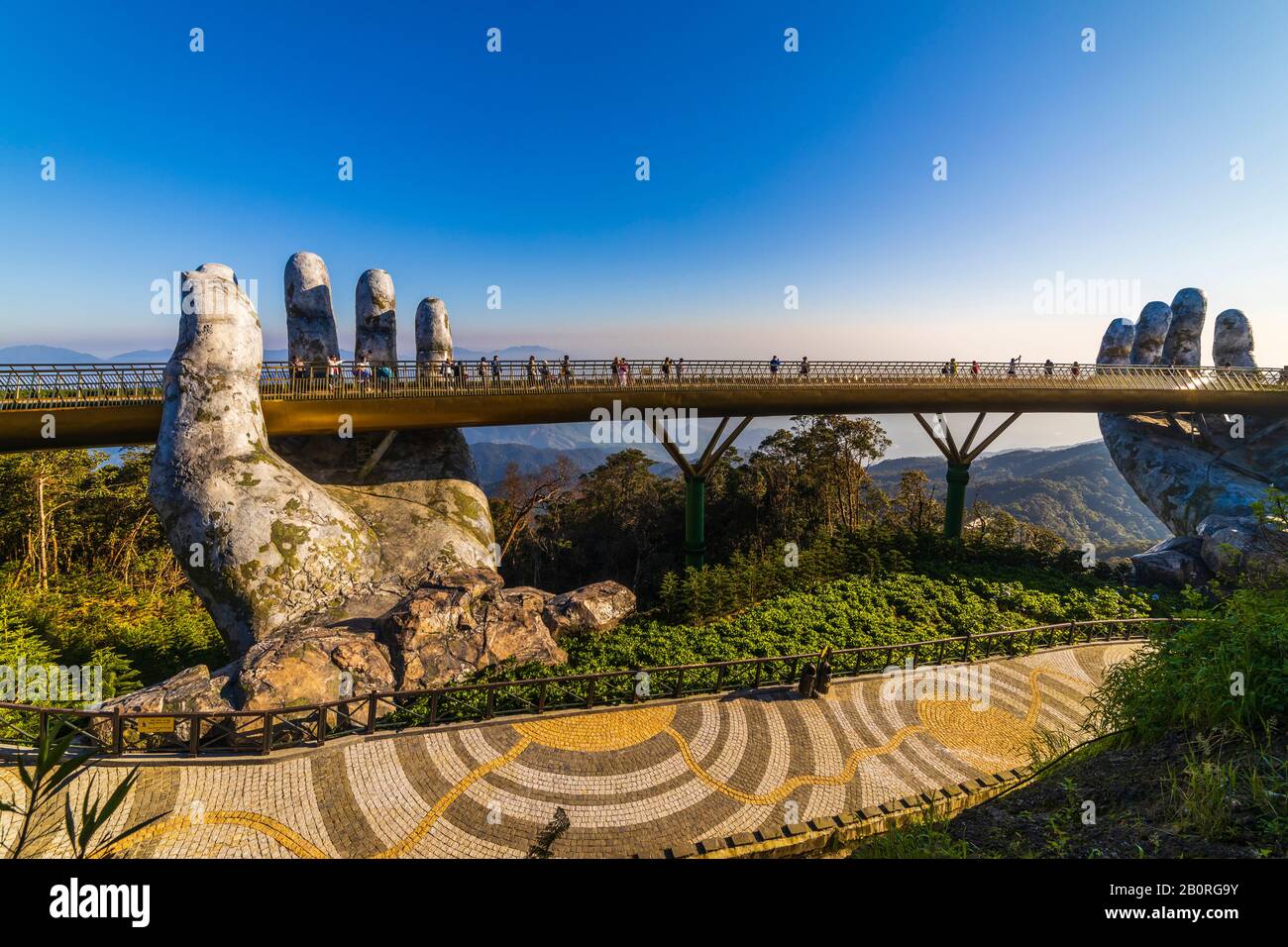 Golden bridge of the Hand of God in da Nang in Vietnam. January 16 ...