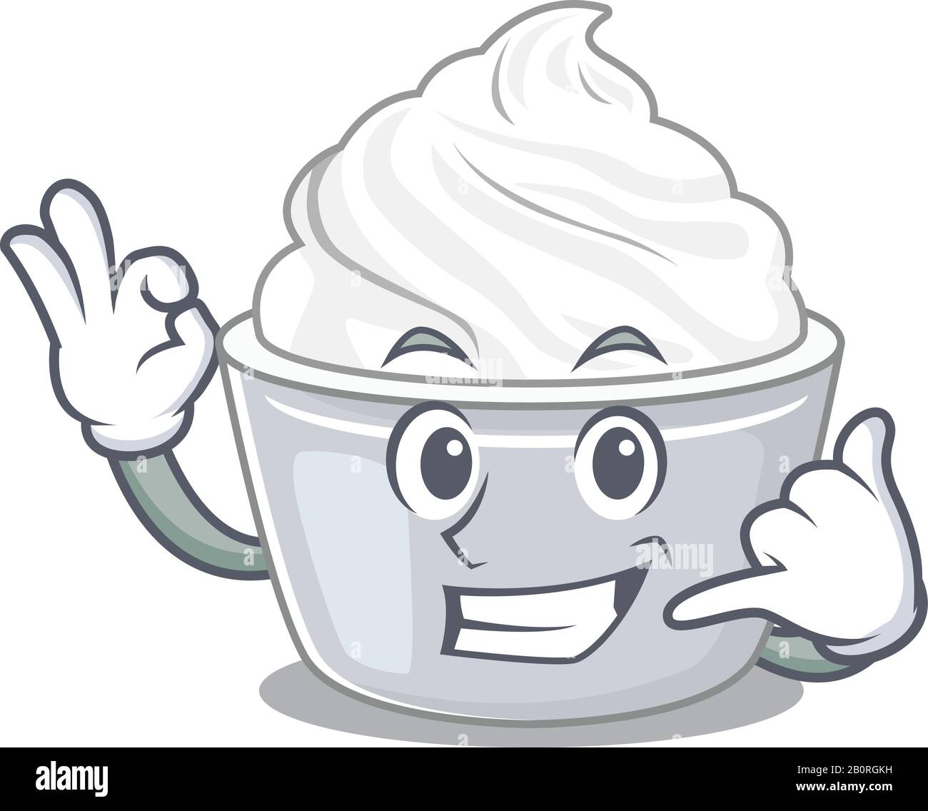 Call me funny sour cream cartoon character concept Stock Vector Image ...
