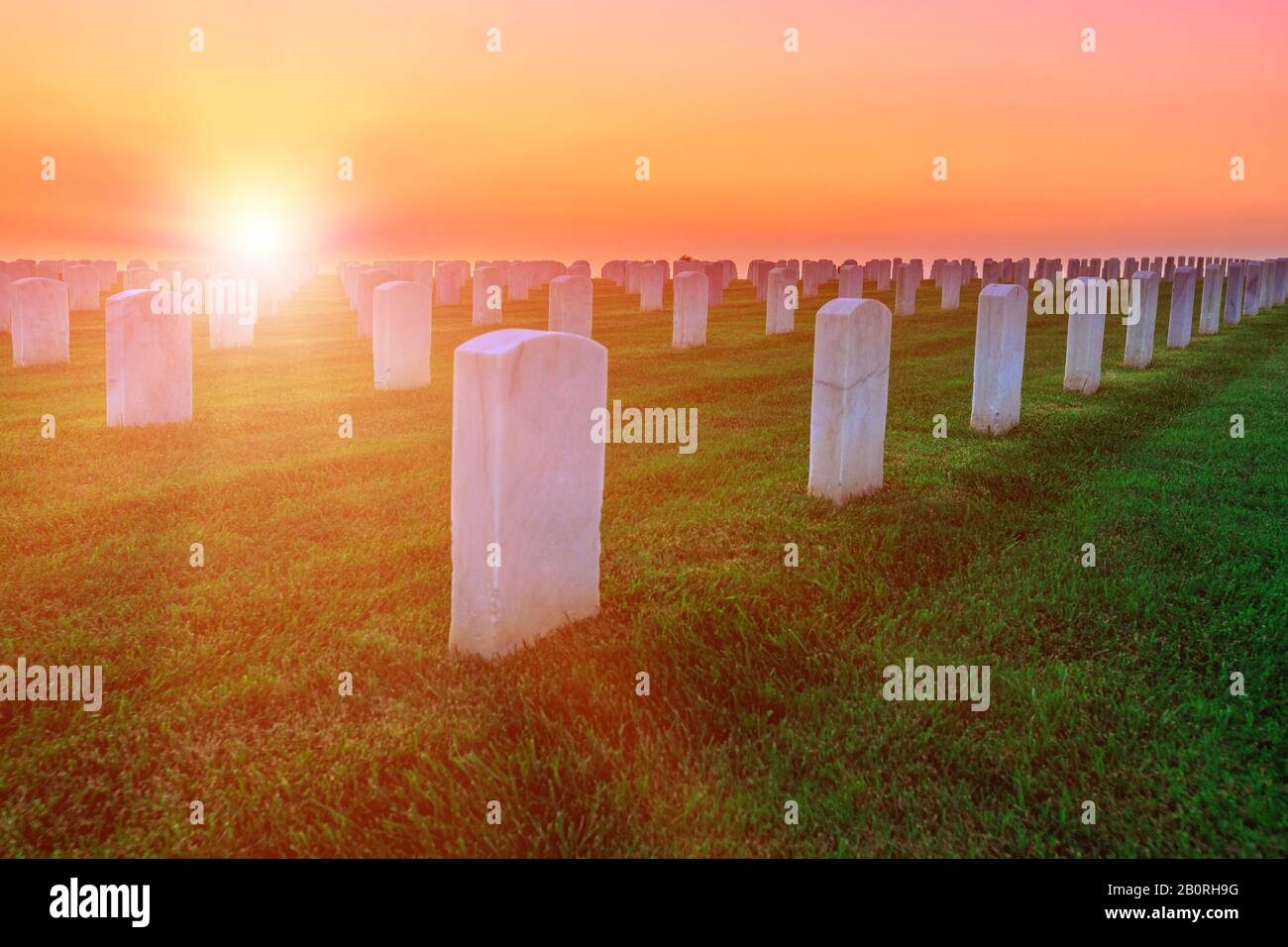 Tombstones graveyard sunset hi-res stock photography and images - Alamy