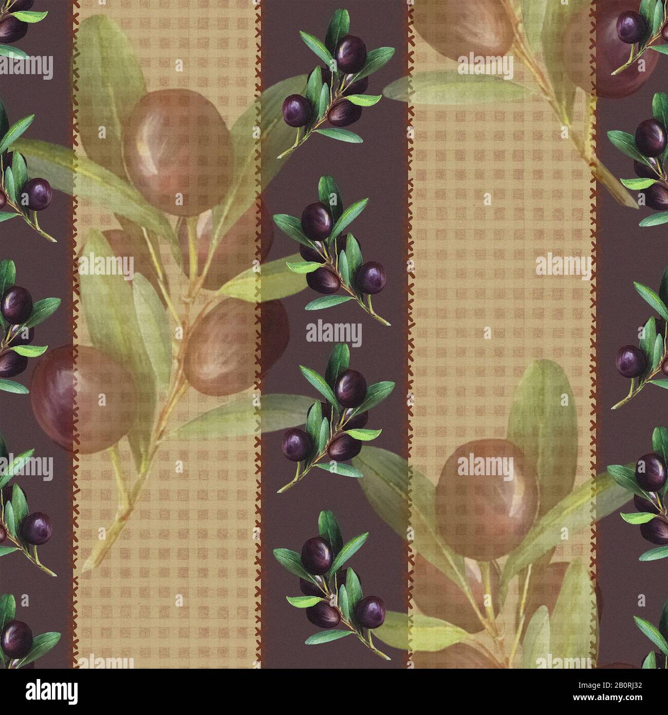 Beige and purple olive pattern Stock Photo - Alamy