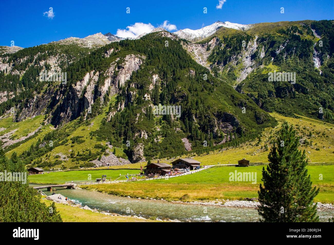 Alpine hut, Krimmler Achental, Krimmler Tauernhaus, Krimmler Ache ...