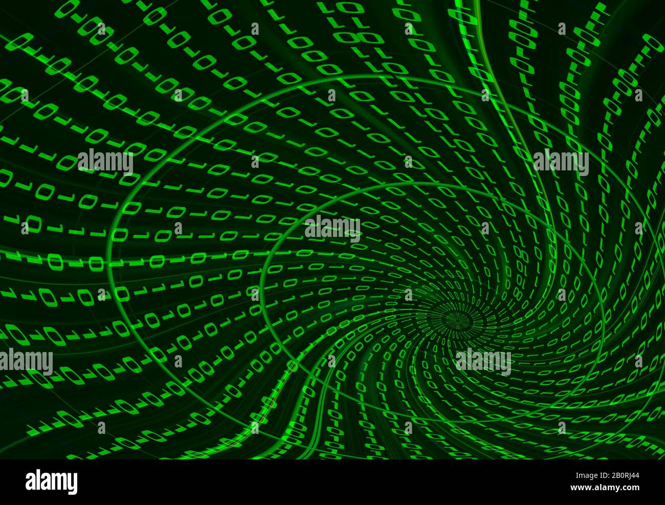 Digital binary data tunnel and binary code streaming on the black ...