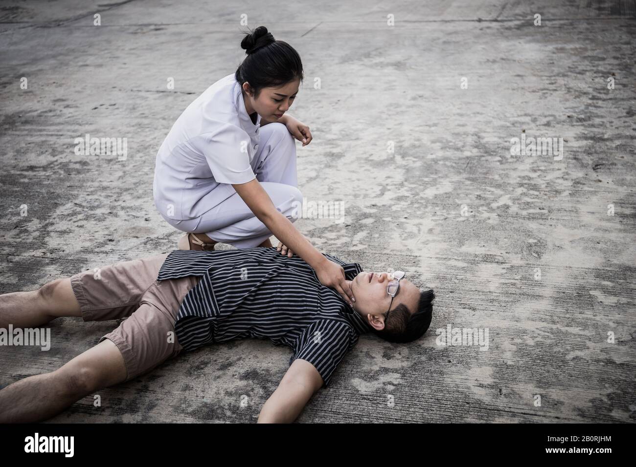 Emergency CPR on a Man, Nurse try to Process Resuscitation (First Aid ...