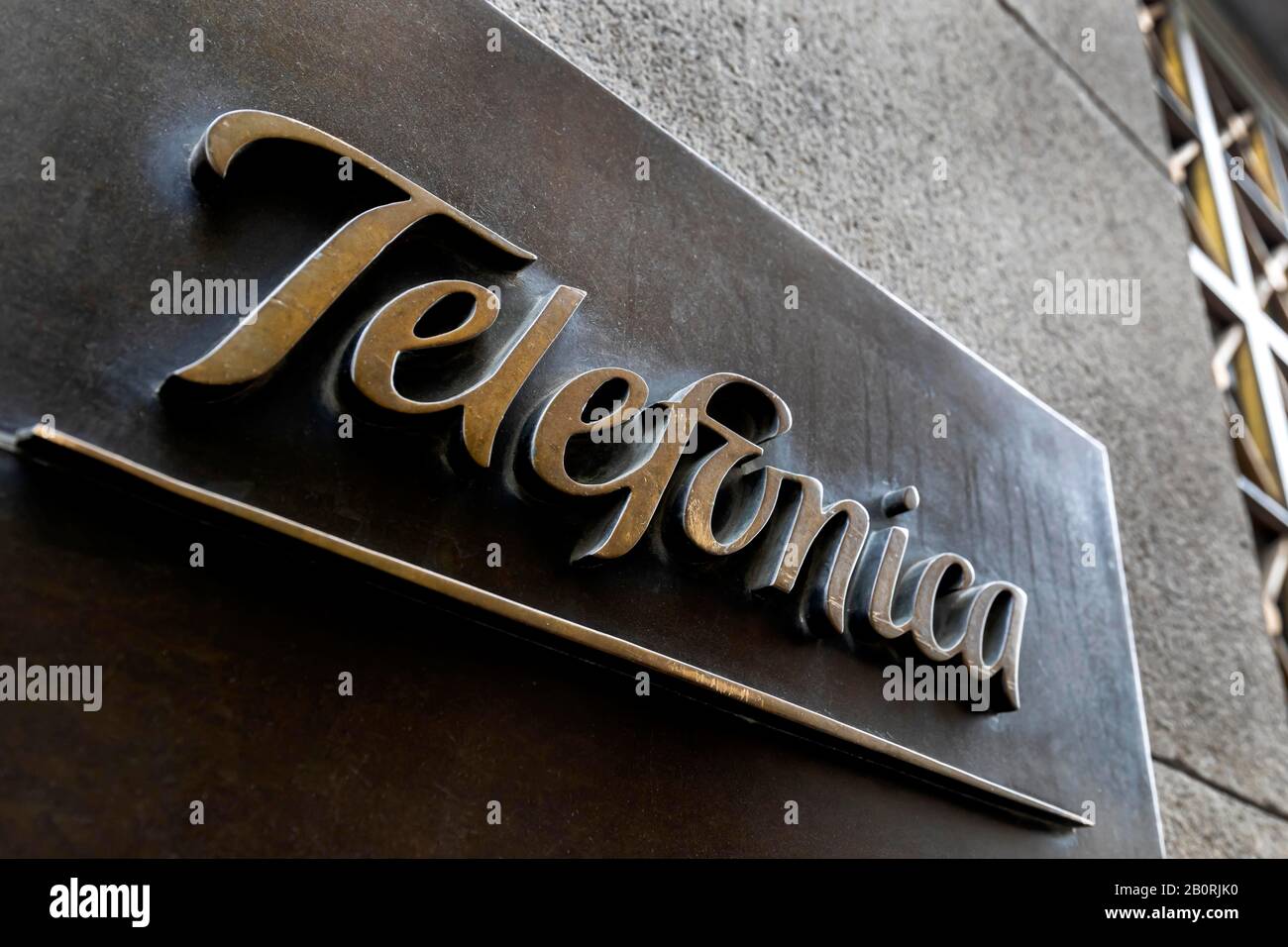 Logo, head office, headquarters, of the Spanish telecommunications ...
