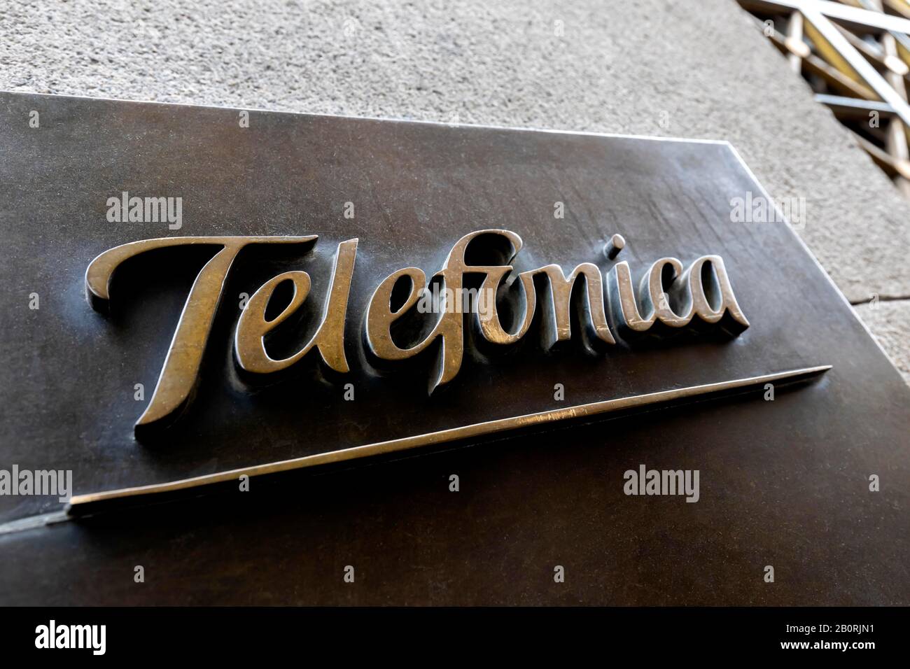 Logo, head office, headquarters, of the Spanish telecommunications ...