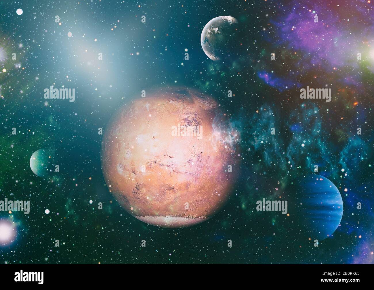 Chaotic space background. The elements of this image furnished by NASA ...