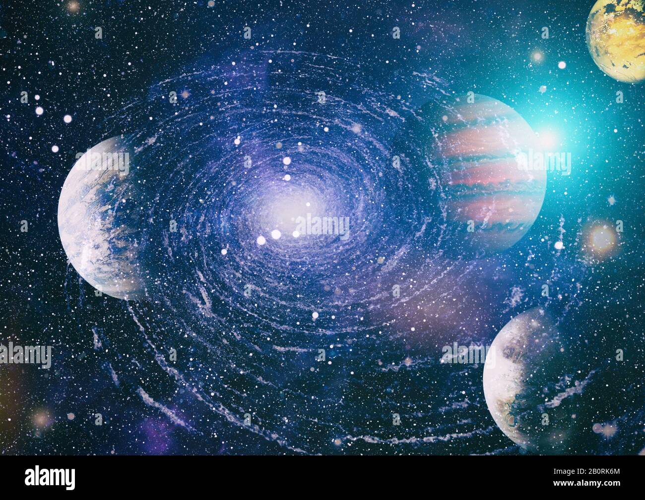 Chaotic space background. The elements of this image furnished by NASA ...