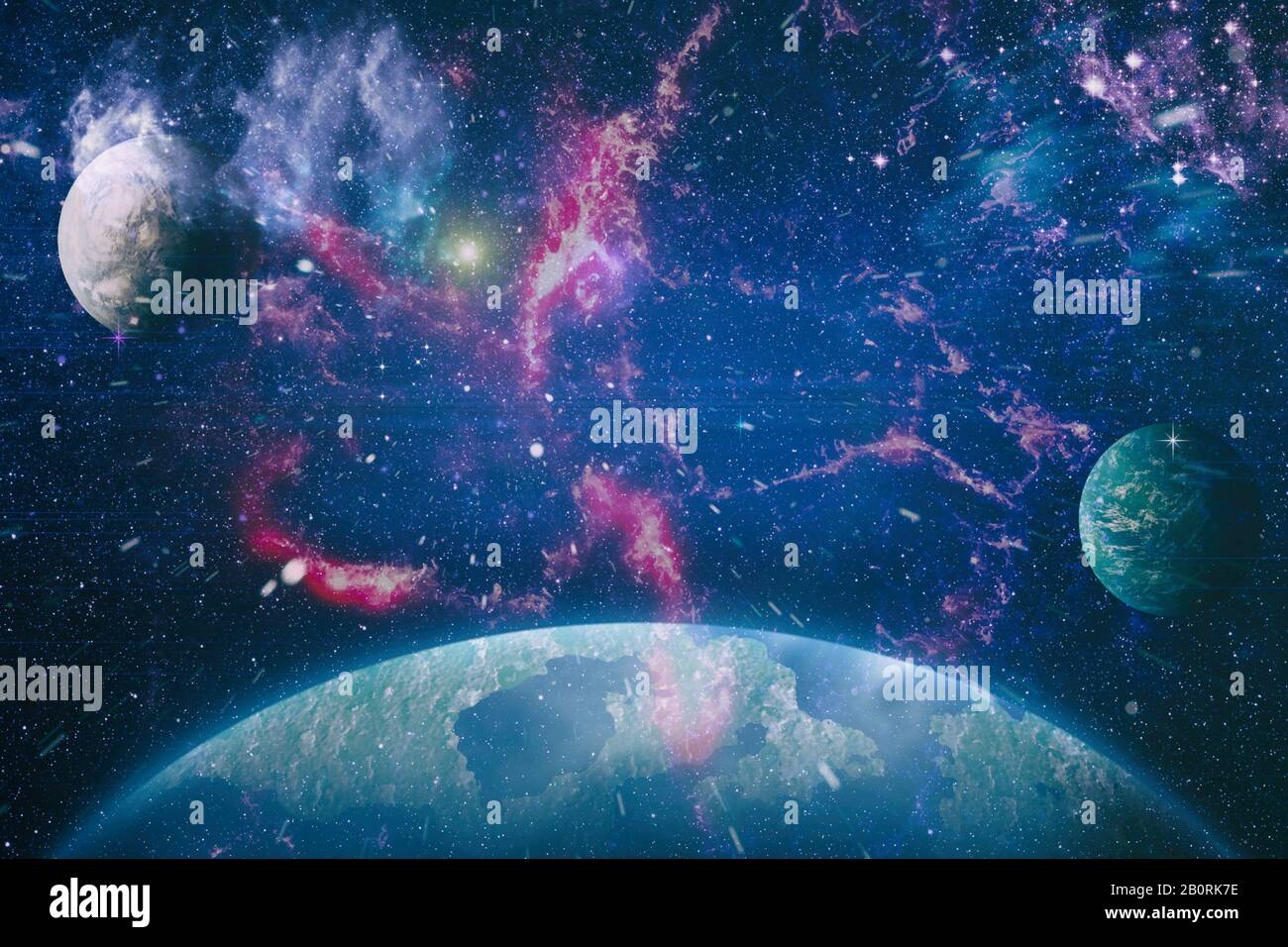 Chaotic space background. The elements of this image furnished by NASA ...