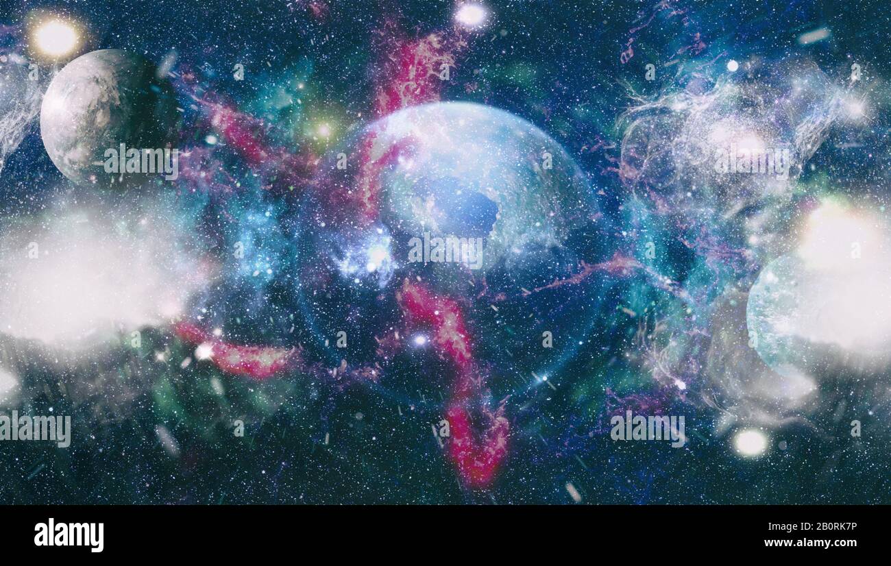 Chaotic space background. The elements of this image furnished by NASA ...