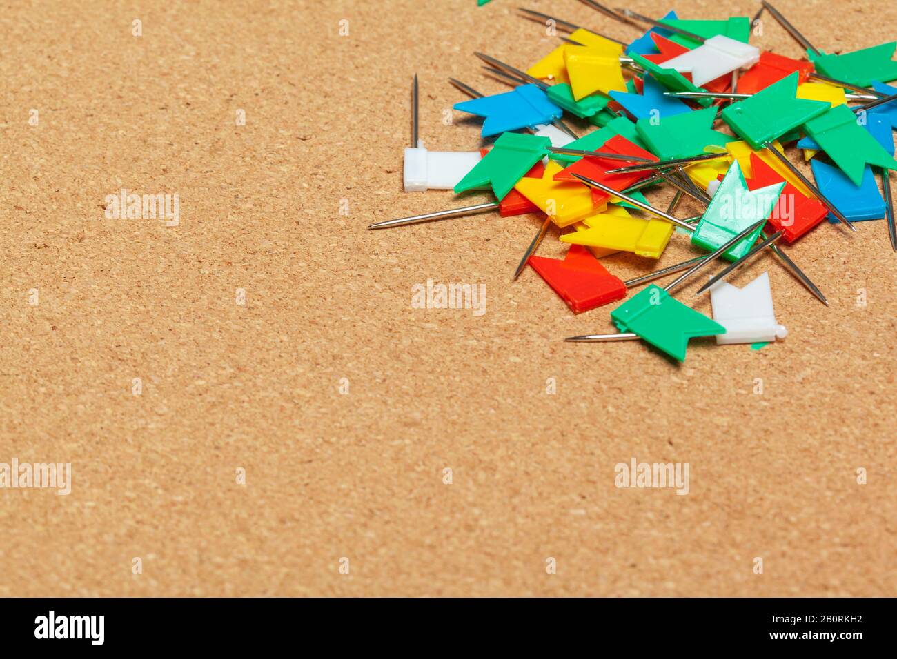 Mini flags thumbtacks over corkboard background close up Stock Photo ...