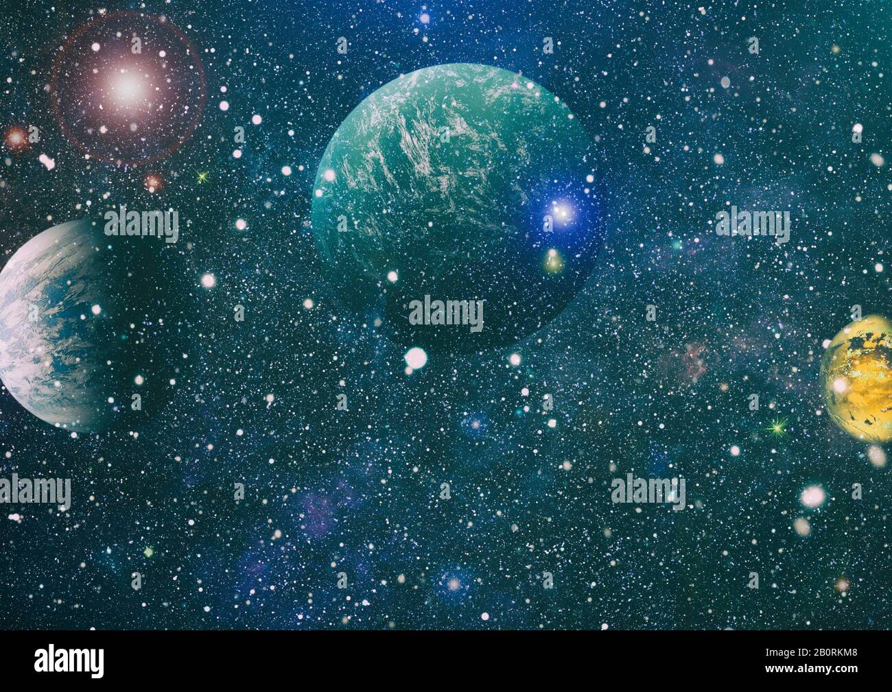 Giant glowing nebula. Space background with red nebula and stars ...