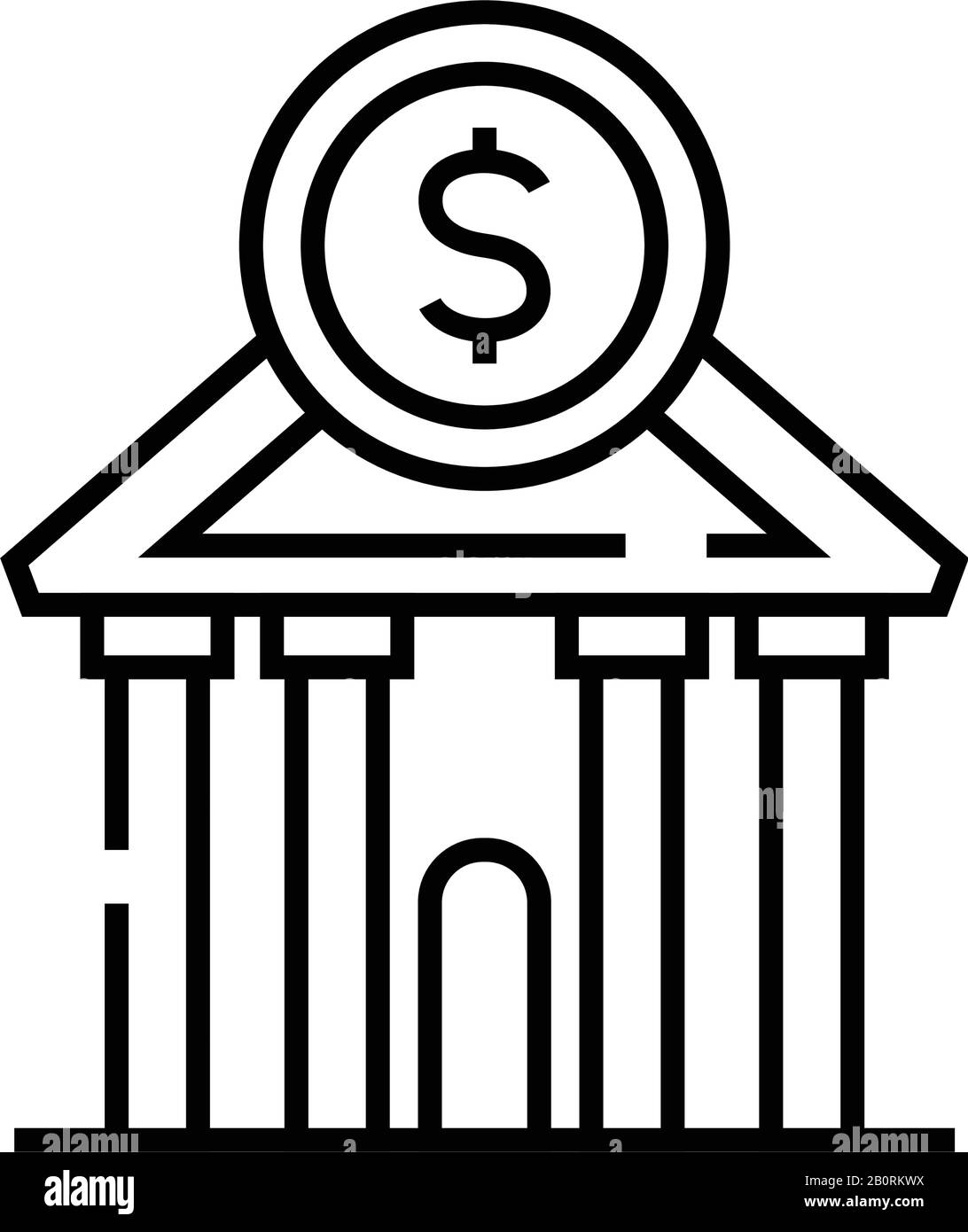 Banking department line icon, concept sign, outline vector illustration ...