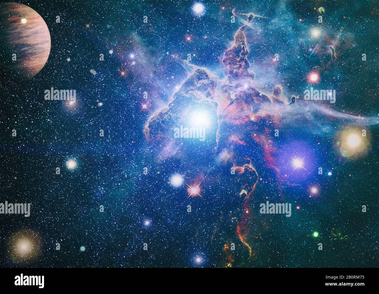 Abstract bright colorful universe. Nebula night starry sky in rainbow ... Abstract bright colorful universe. Nebula night starry sky in rainbow ...