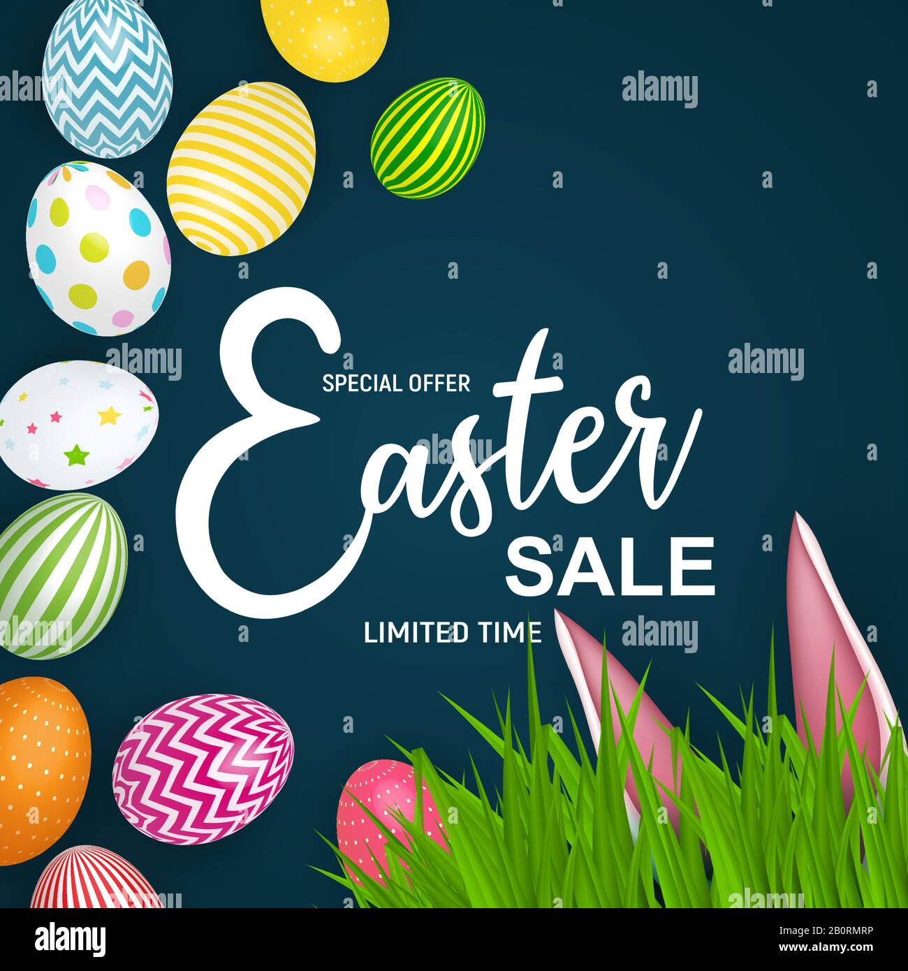 Abstract Easter Sale Template Background Vector Illustration Stock ...
