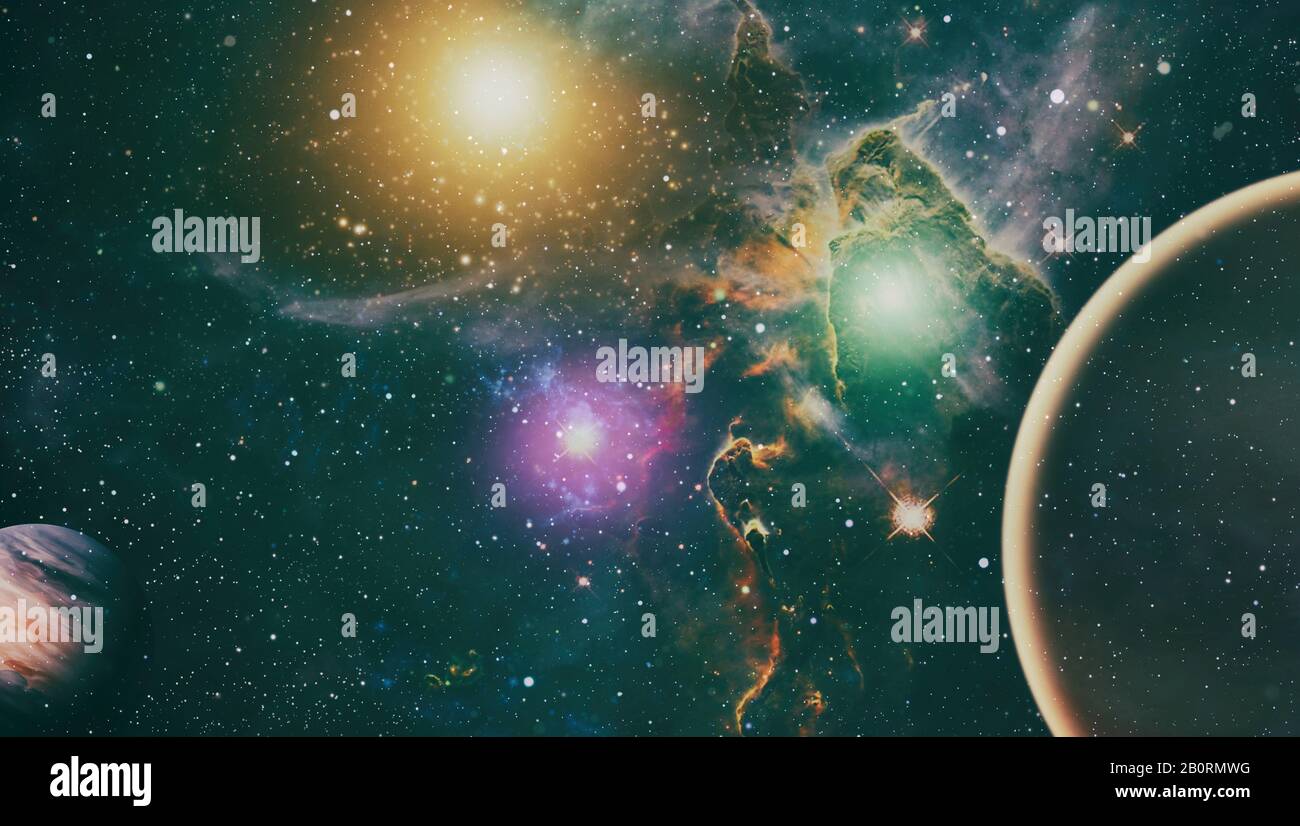 Futuristic abstract space background. Night sky with stars and nebula ...