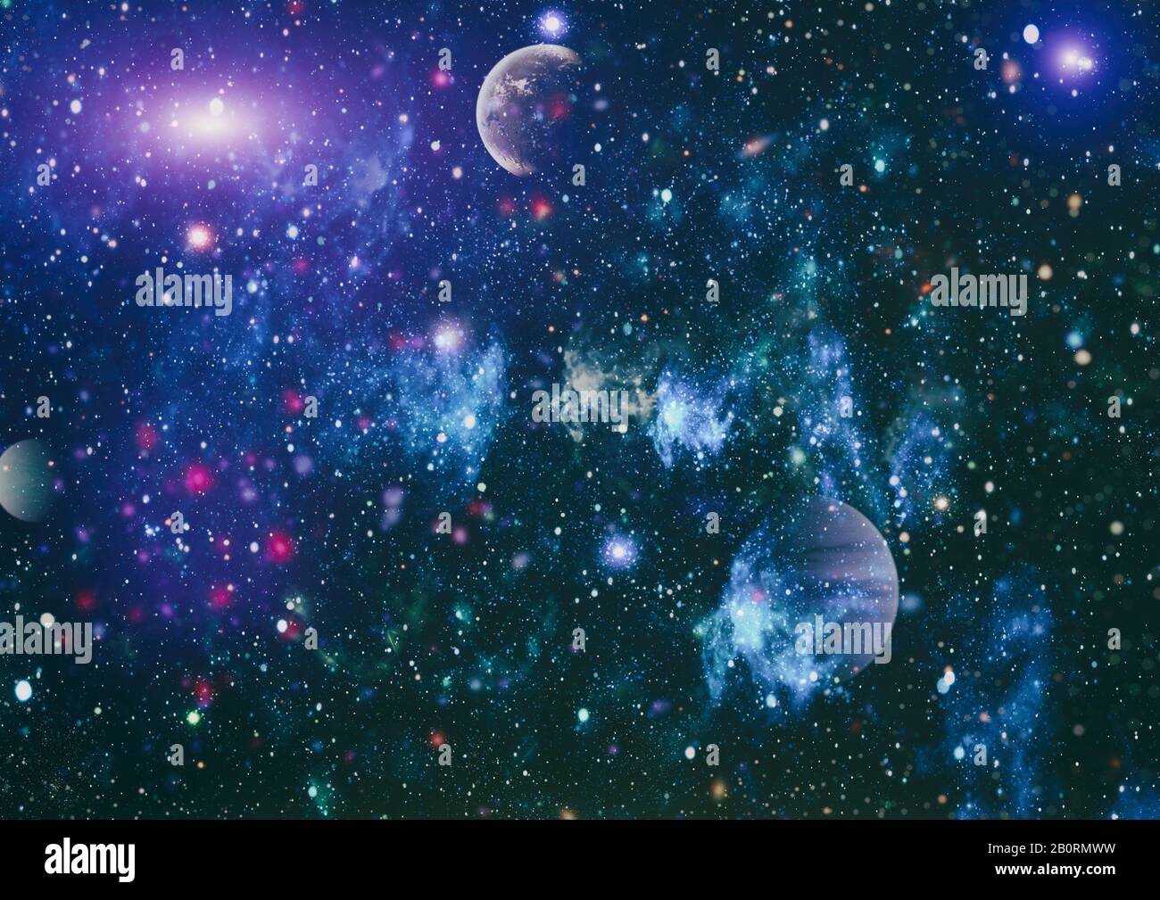 Futuristic abstract space background. Night sky with stars and nebula ...