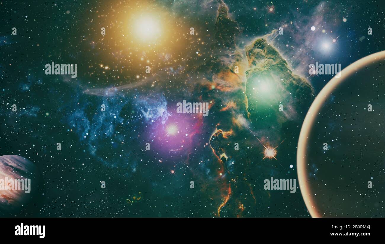 Futuristic abstract space background. Night sky with stars and nebula ...