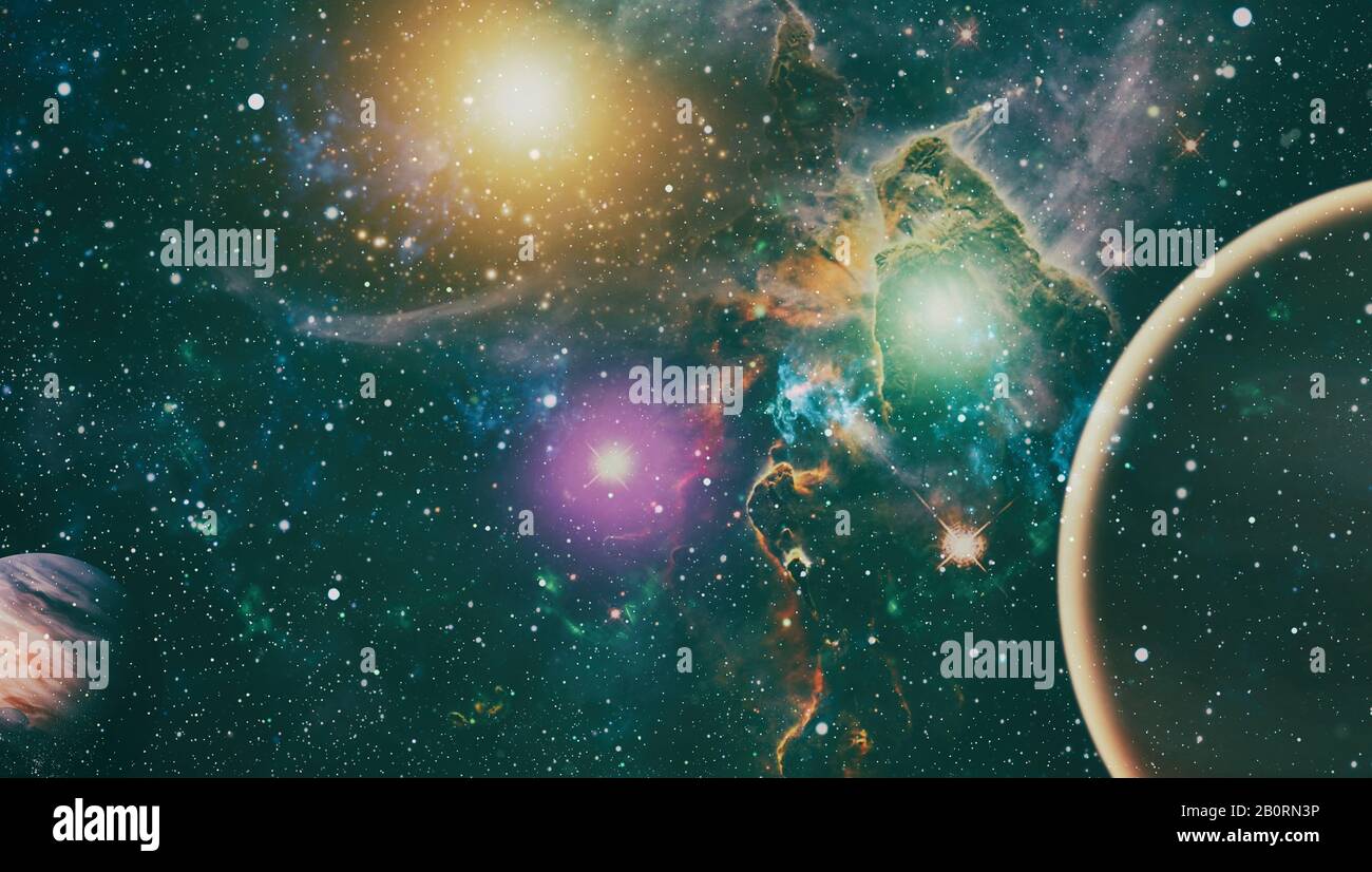 Futuristic abstract space background. Night sky with stars and nebula ...