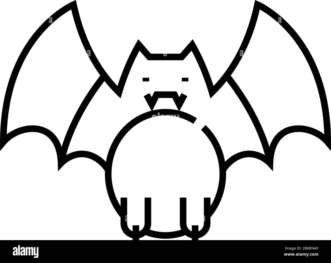 Bats line icon, concept sign, outline vector illustration, linear ...