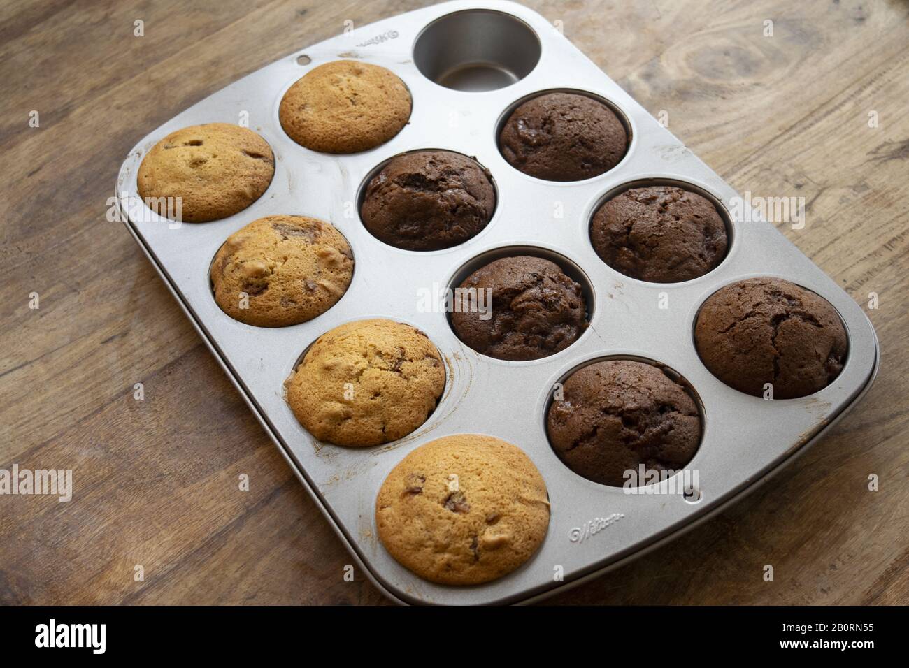 double taste muffins in a mold Stock Photo - Alamy